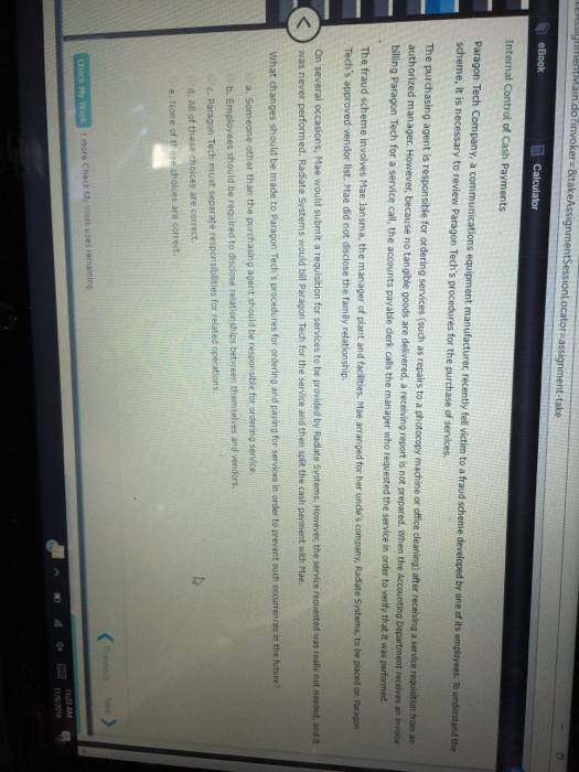 Solved Paragon Tech Company, a communications equipment | Chegg.com