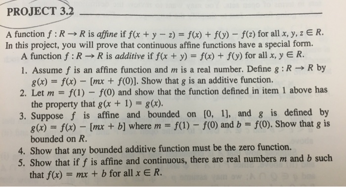 Solved A function f: R rightarrow R is affine if f(x + y - | Chegg.com