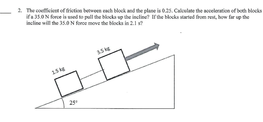 Solved The coefficient of friction between each block and | Chegg.com