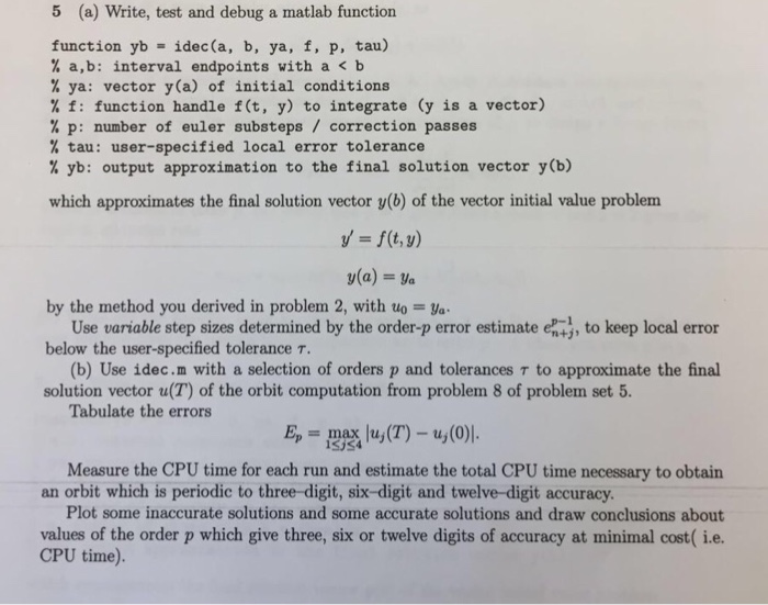 Write Test And Debug A Matlab Function Function Yb 6116