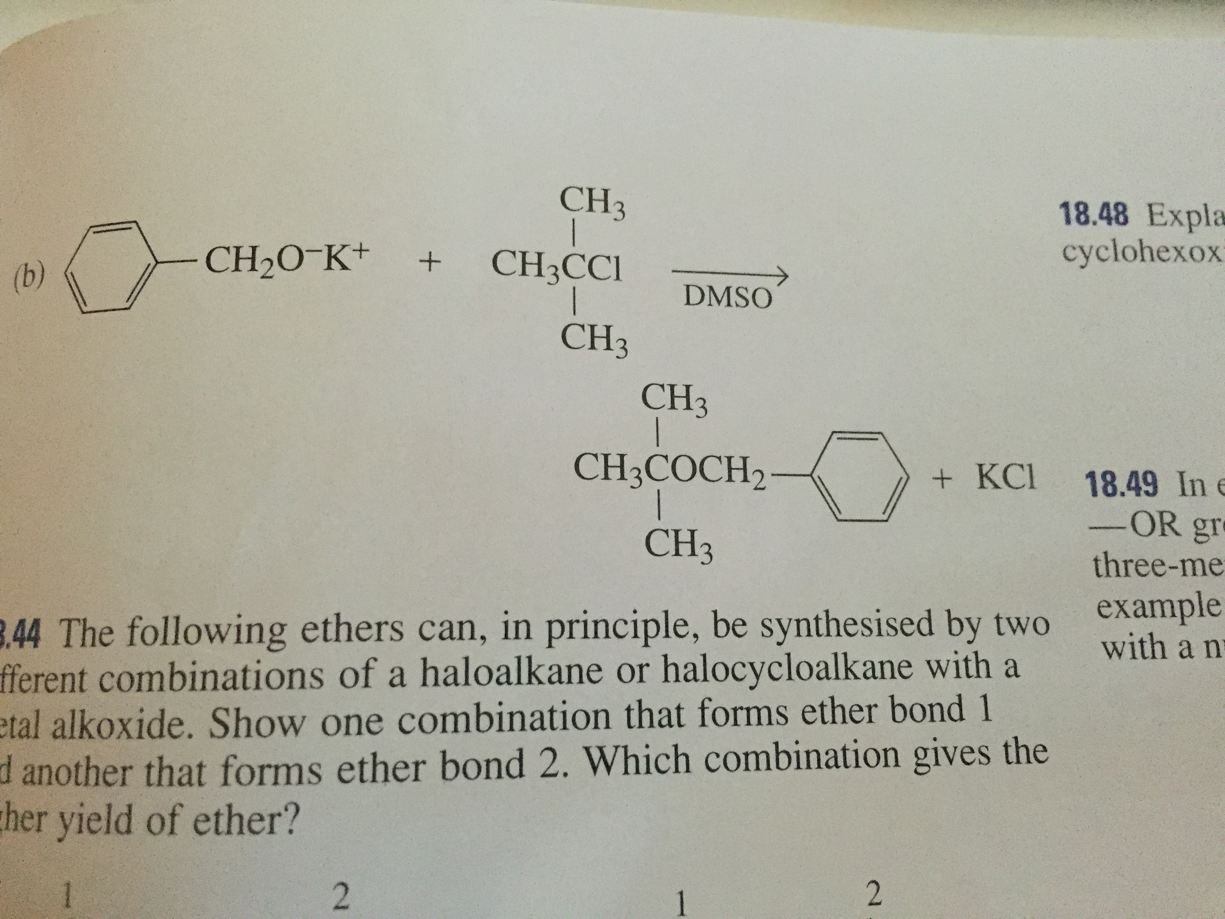 Solved Williamson ether synthesis. I have this | Chegg.com