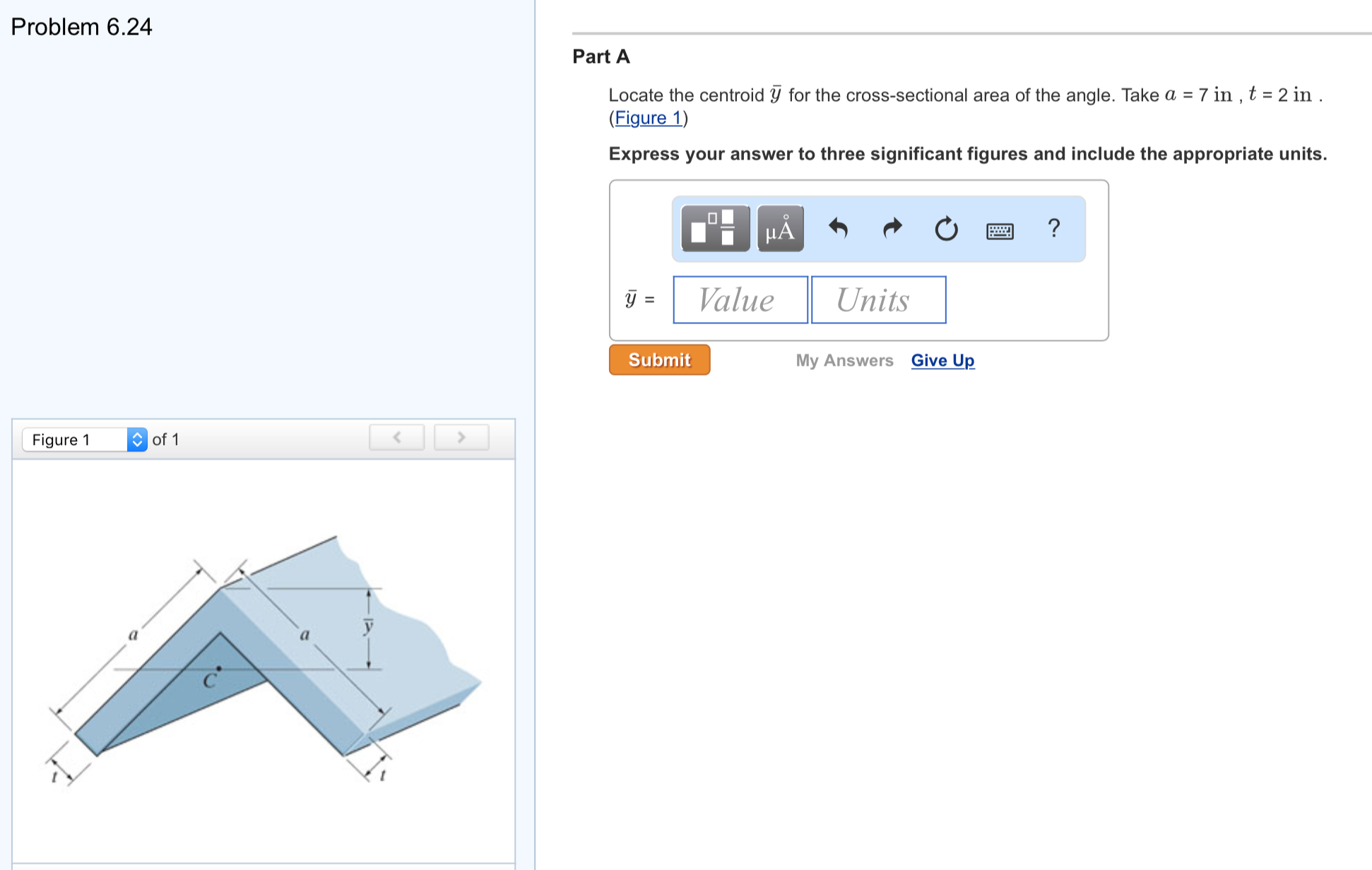 Solved Locate the centroid y bar for the cross-sectional | Chegg.com