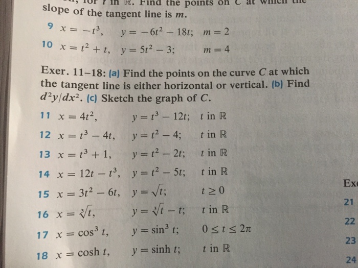 Solved Exer. 11-18: (a) Find the points on the curve C at | Chegg.com Solved Exer. 11-18: (a) Find the points on the curve C at | Chegg.com