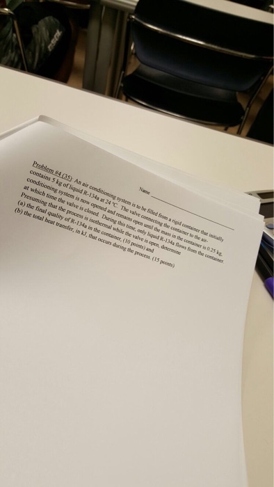 Solved An air conditioning system is to be filled from a | Chegg.com