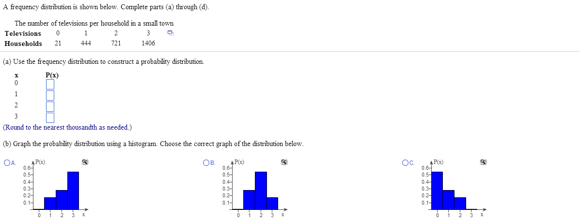 Solved A frequency distribution is shown below. Complete | Chegg.com