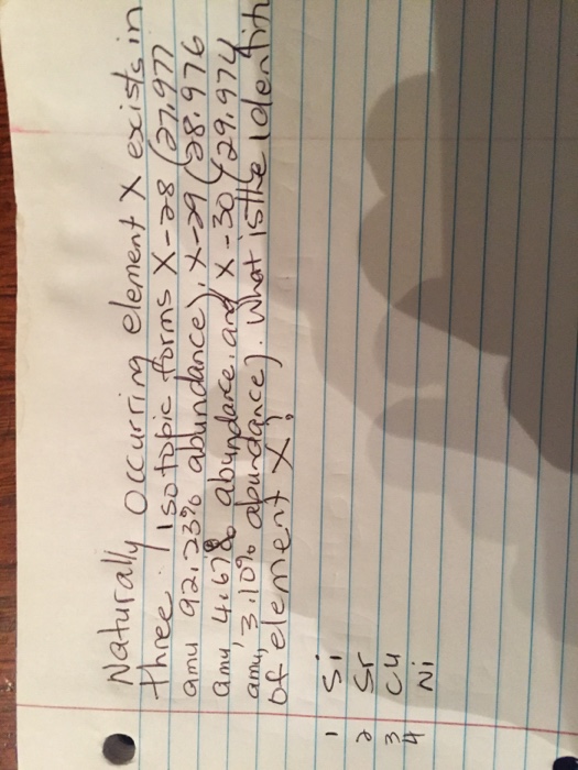 Solved Naturally occurring element X exists in three Iso | Chegg.com