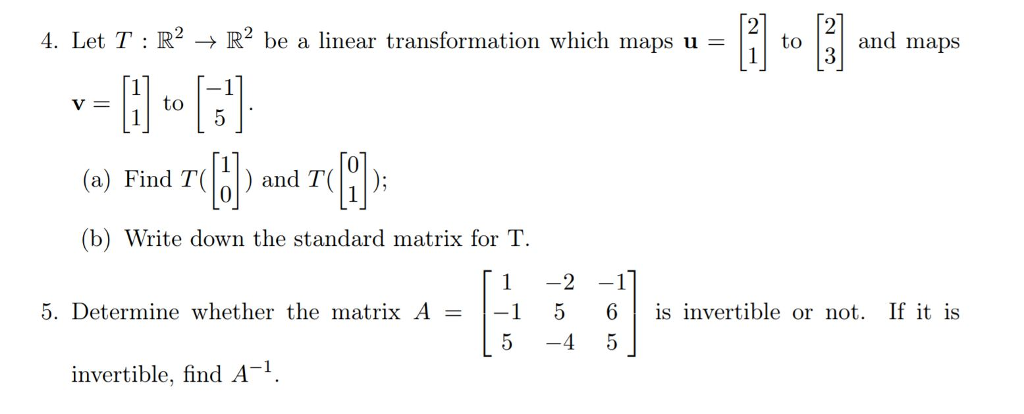Solved Linear Algebra Chapter 2.1 - Linear transformation - | Chegg.com