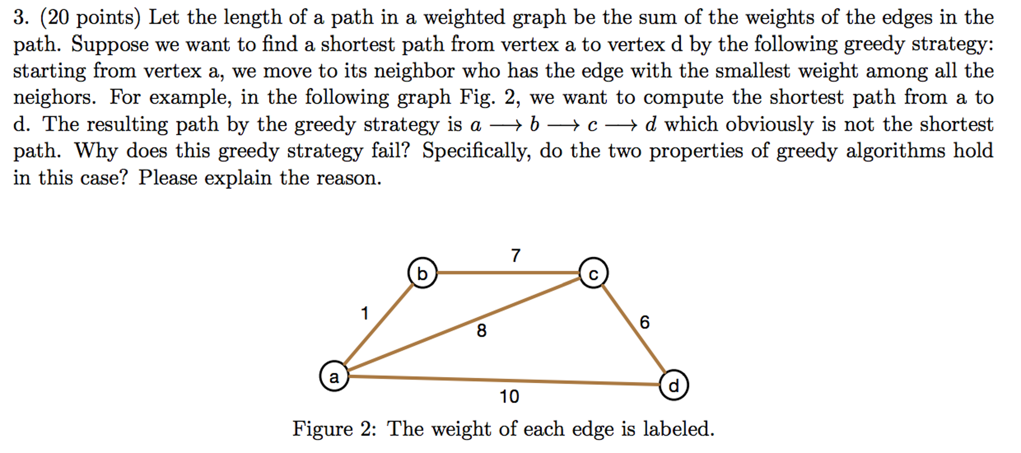Let the length of a path in a weighted graph be the | Chegg.com
