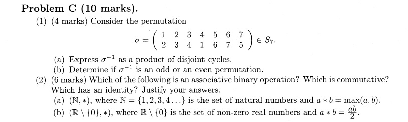 Solved Consider the permutation sigma = (1 2 3 4 5 6 7 2 3 | Chegg.com