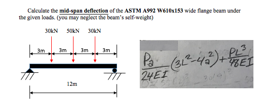 Solved Calculate The Mid Span Deflection Of The Astm A992