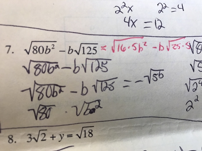 Solved Squareroot 80b^2 - b Squareroot 125 3 Squareroot 2 + | Chegg.com