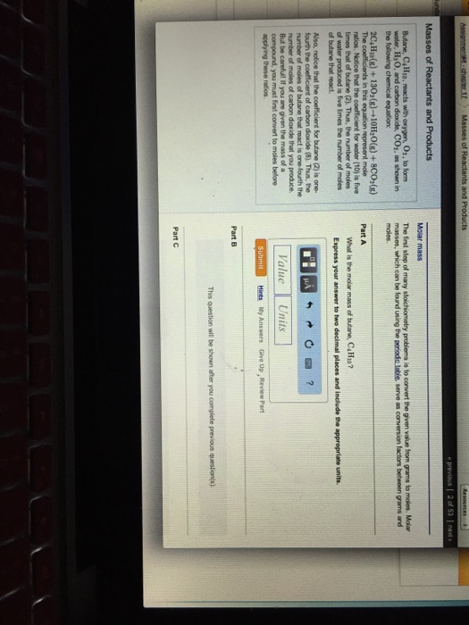 Solved Masses of Reactants and Products Butane, C_4H_10, | Chegg.com