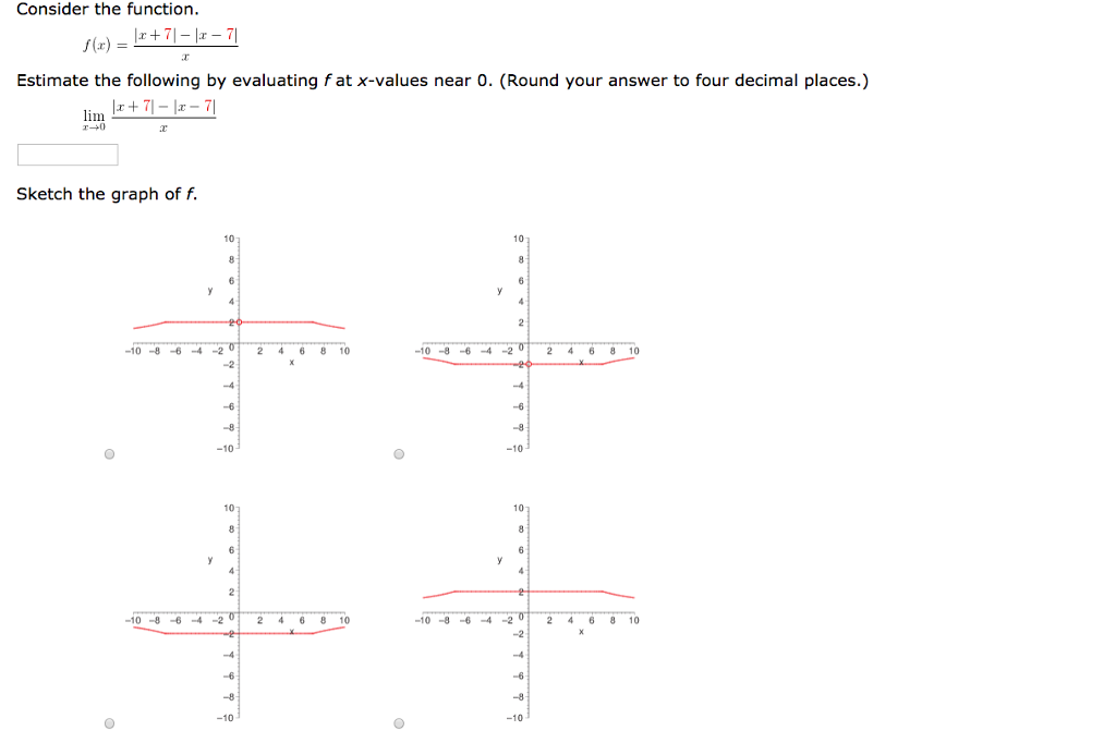 Solved Consider the function Estimate the following by | Chegg.com