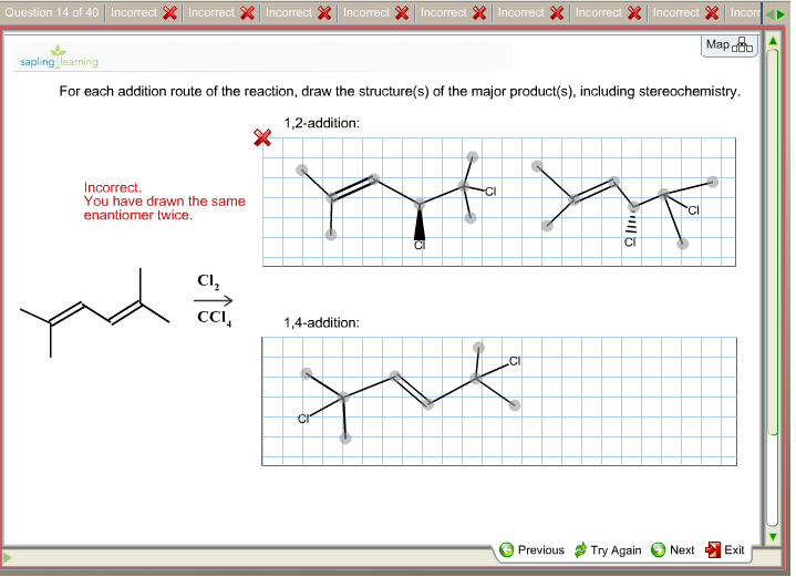 Solved For each addition route of the reaction, draw | Chegg.com