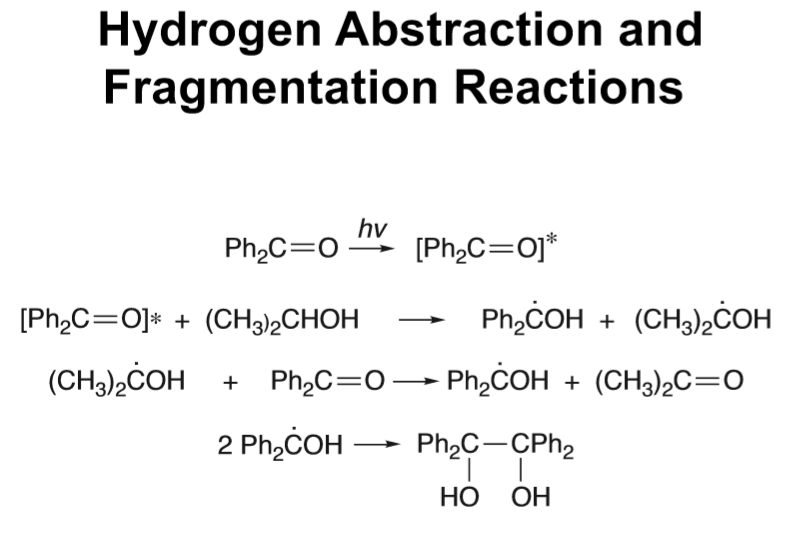 Hydrogen Abstraction and Fragmentation Reactions hv | Chegg.com