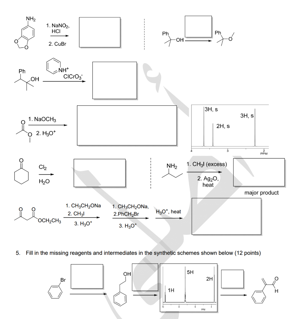 Solved NH2 1. NaNO2 HCI Ph/ Ph OH 2. CuBr レ。 Ph NH CICrO3 OH | Chegg.com