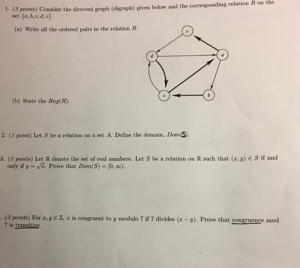 Solved 1 3 Point 8 Consider The Directed Graph Digraph