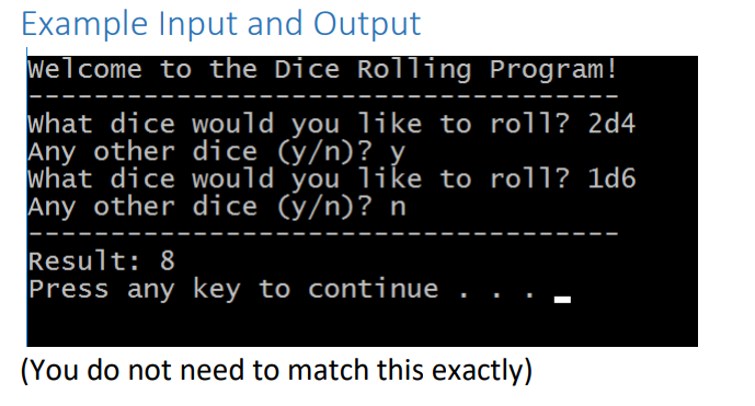 Solved Polymorphic Dice This program will allow us to | Chegg.com