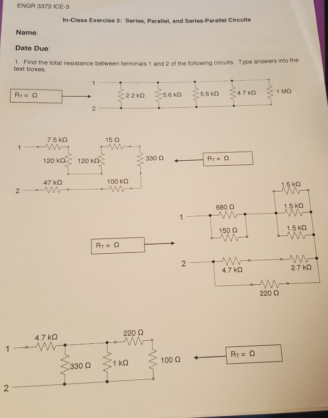 Solved ENGR 3373 ICE-3 In-Class Exercise 3: Series, | Chegg.com