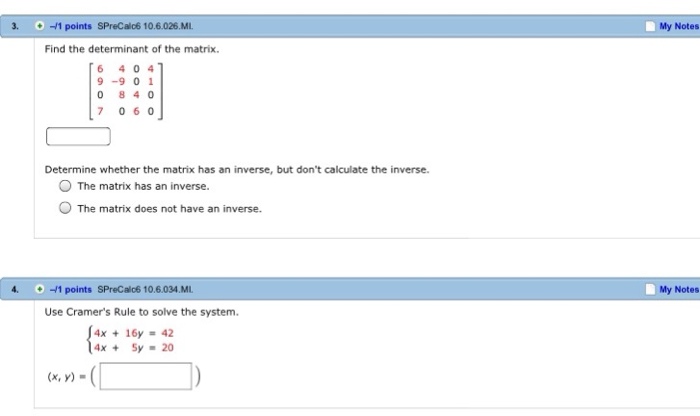 Solved Find the determinant of the matrix. Determine whether | Chegg.com