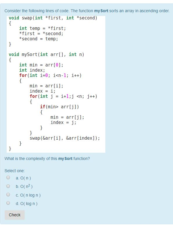 Solved Consider the following lines of code. The function my | Chegg.com
