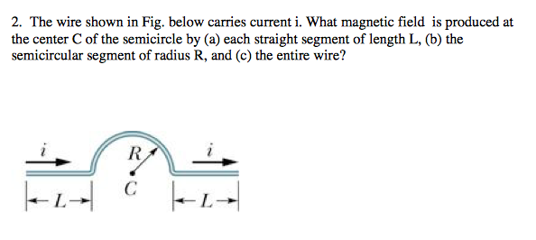 Solved The wire shown in Fig. below carries current i. What | Chegg.com