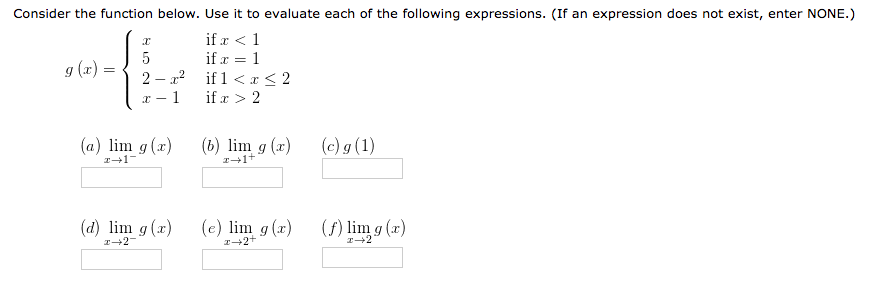 Solved Consider The Function Below Use It To Evaluate Each