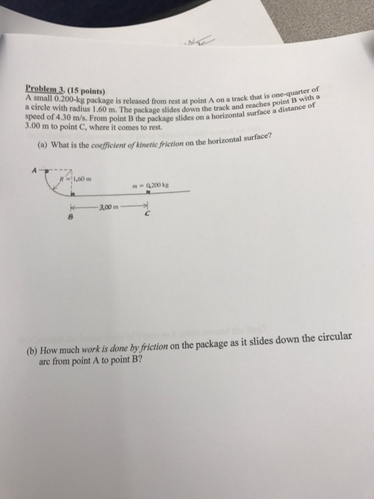 Solved A small 0.200-kg package is released from rest at | Chegg.com