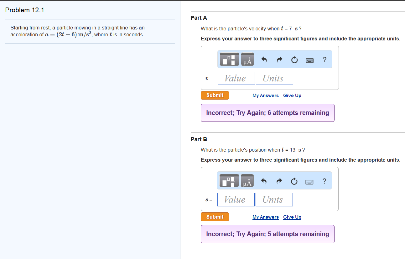 Solved Problem 12.1 Part A Starting from rest, a particle | Chegg.com