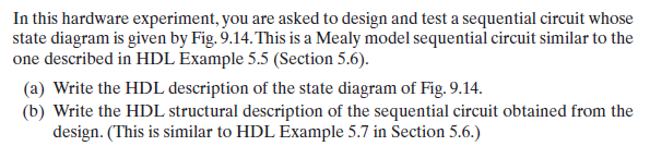 Solved In this hardware experiment, you are asked to design | Chegg.com