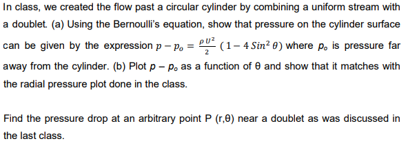 Solved In class, we created the flow past a circular | Chegg.com