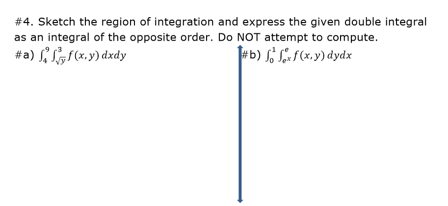 Solved #4. Sketch the region of integration and express the | Chegg.com