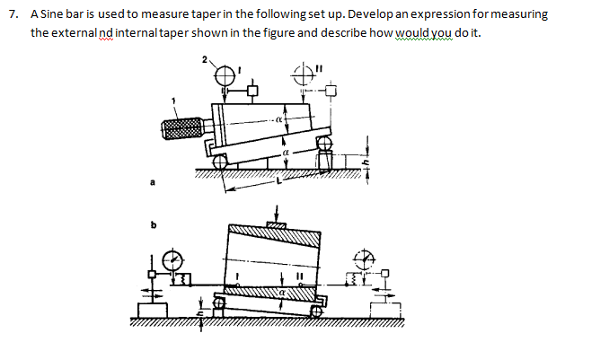 Solved A sine bar is used to measure taper in the following | Chegg.com