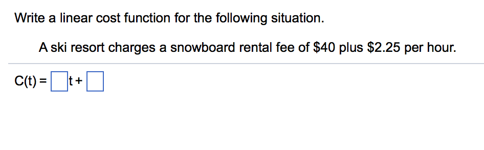 Solved Wirite a linear cost function for the following ar | Chegg.com