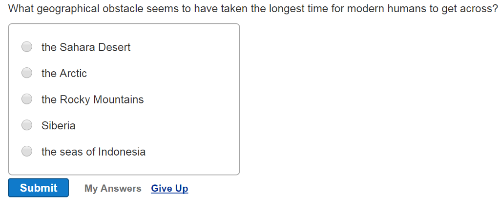 Solved What geographical obstacle seems to have taken the | Chegg.com