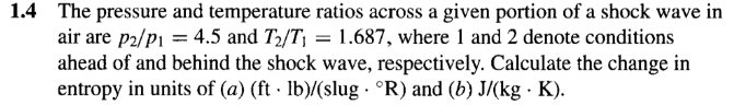 Solved The pressure and temperature ratios across a given | Chegg.com