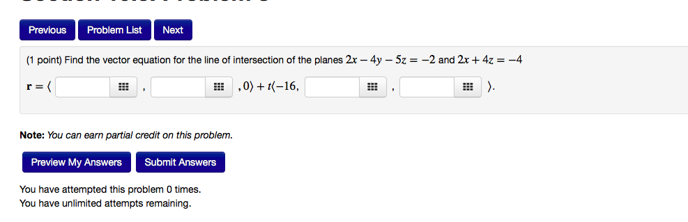 Solved Previous Problem List Next (1 point) Find the vector | Chegg.com
