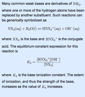 Solved Many common weak bases are derivatives of NH3, where | Chegg.com