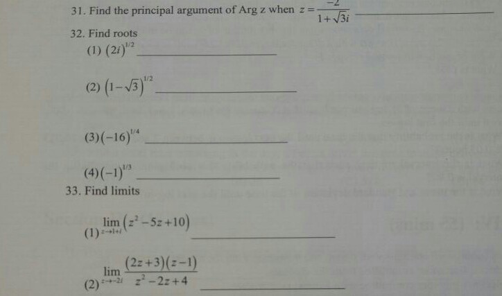 Solved Find the principle argument of Arg z when z = -2/1 + | Chegg.com