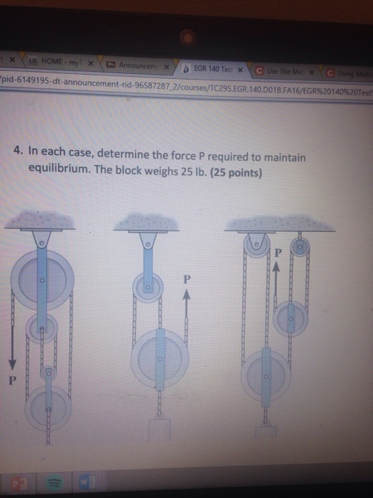 Solved In each case, determine the force P required to | Chegg.com