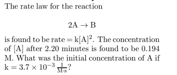 Solved The rate law for the reaction 2A ? B is found to be | Chegg.com