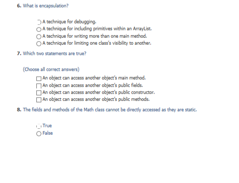 Solved 1. Which two are access modifiers? (Choose all | Chegg.com