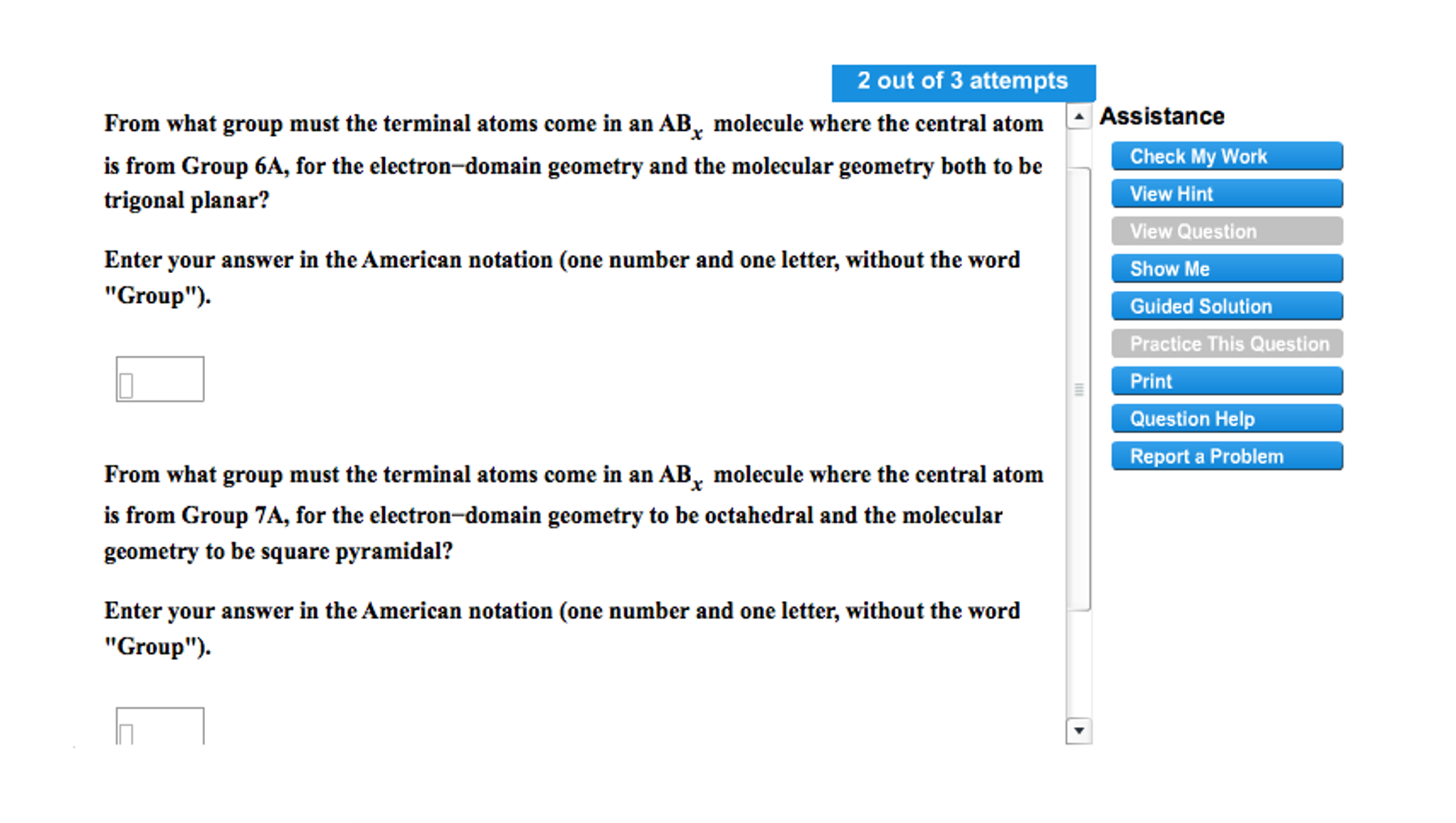 Solved From what group must the terminal atoms come in an | Chegg.com