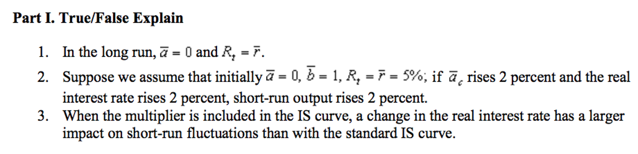 Solved it's the typical multiplier effect equation: Y tilde | Chegg.com