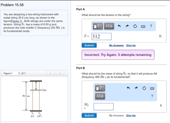 Solved Problem 15.58 You are designing a two-string | Chegg.com