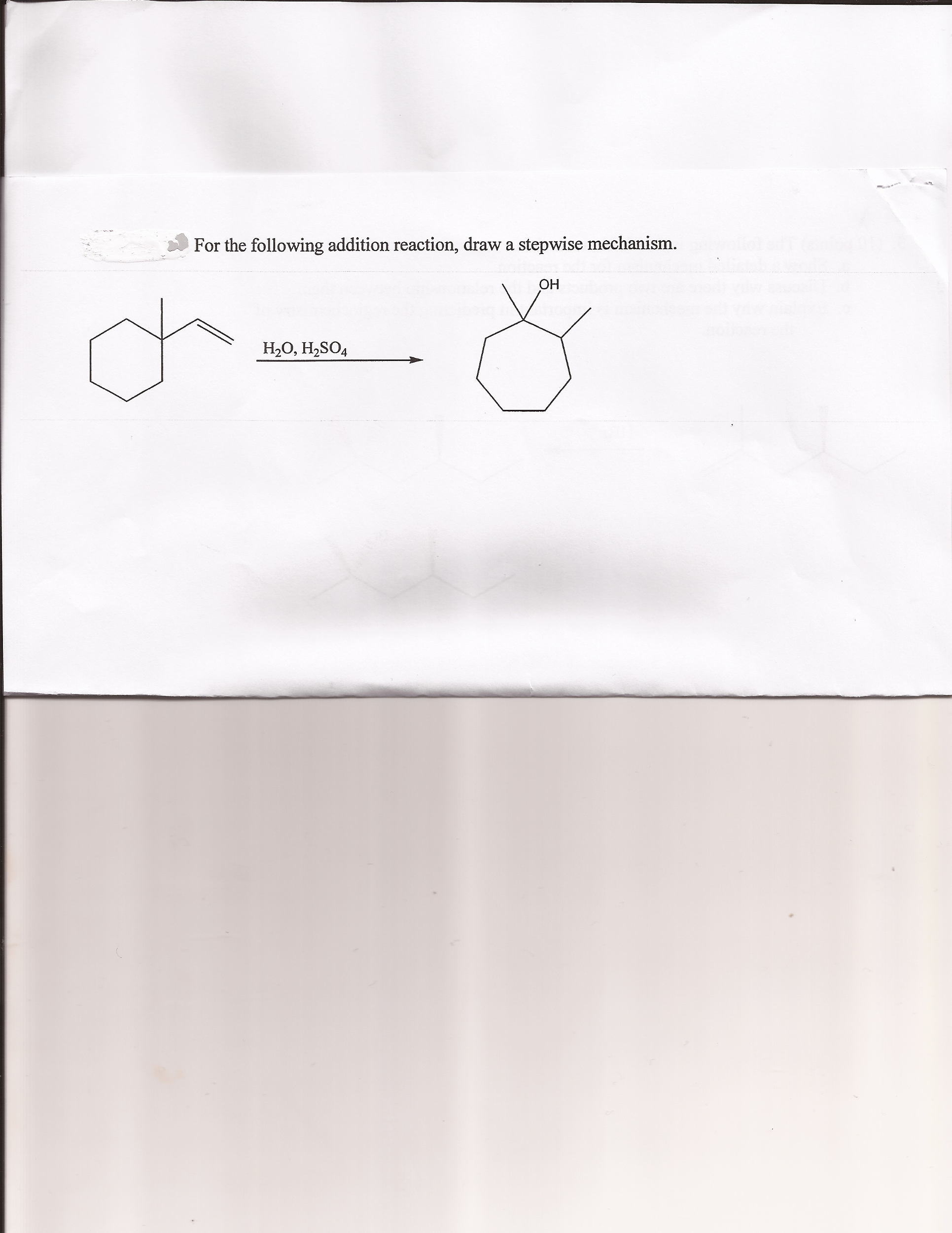 Solved For the following addition reaction, draw a stepwise | Chegg.com