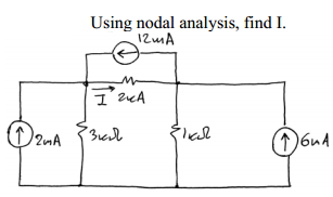 Solved Using nodal analysis, find I. | Chegg.com