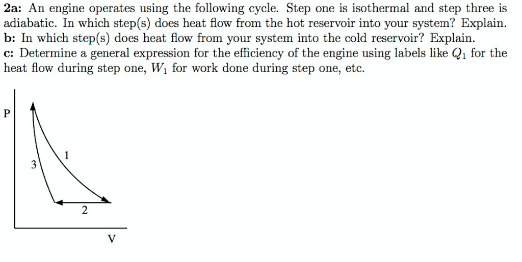 Solved 2a: An engine operates using the following cycle. | Chegg.com