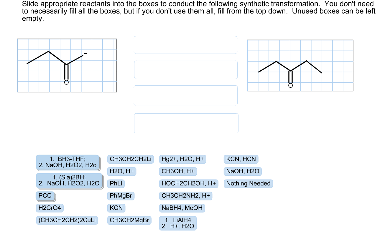 Solved Slide appropriate reactants into the boxes to conduct | Chegg.com