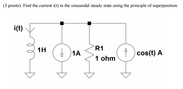 Solved Find the current i(t) in the sinusoidal steady state | Chegg.com